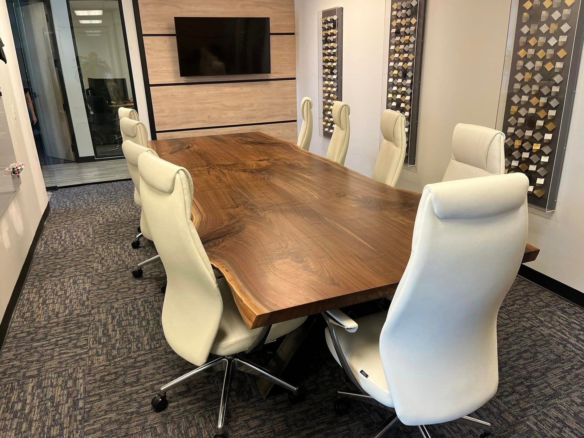 Live Edge Black Walnut Conference Table 403 - KC Custom Hardwoods