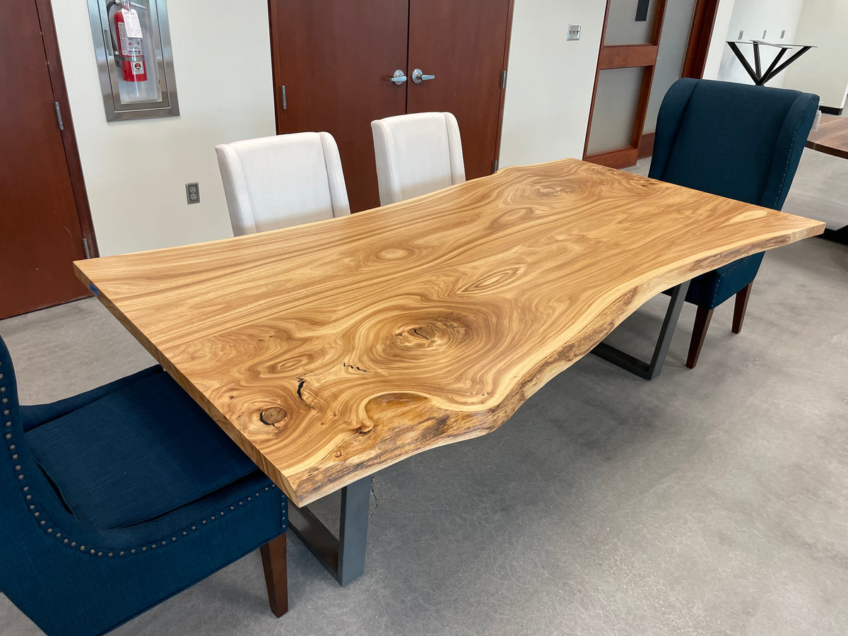 Live Edge Siberian Elm Dining Table 371 - KC Custom Hardwoods