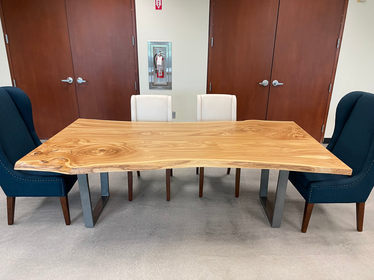 Live Edge Siberian Elm Dining Table 371 - KC Custom Hardwoods
