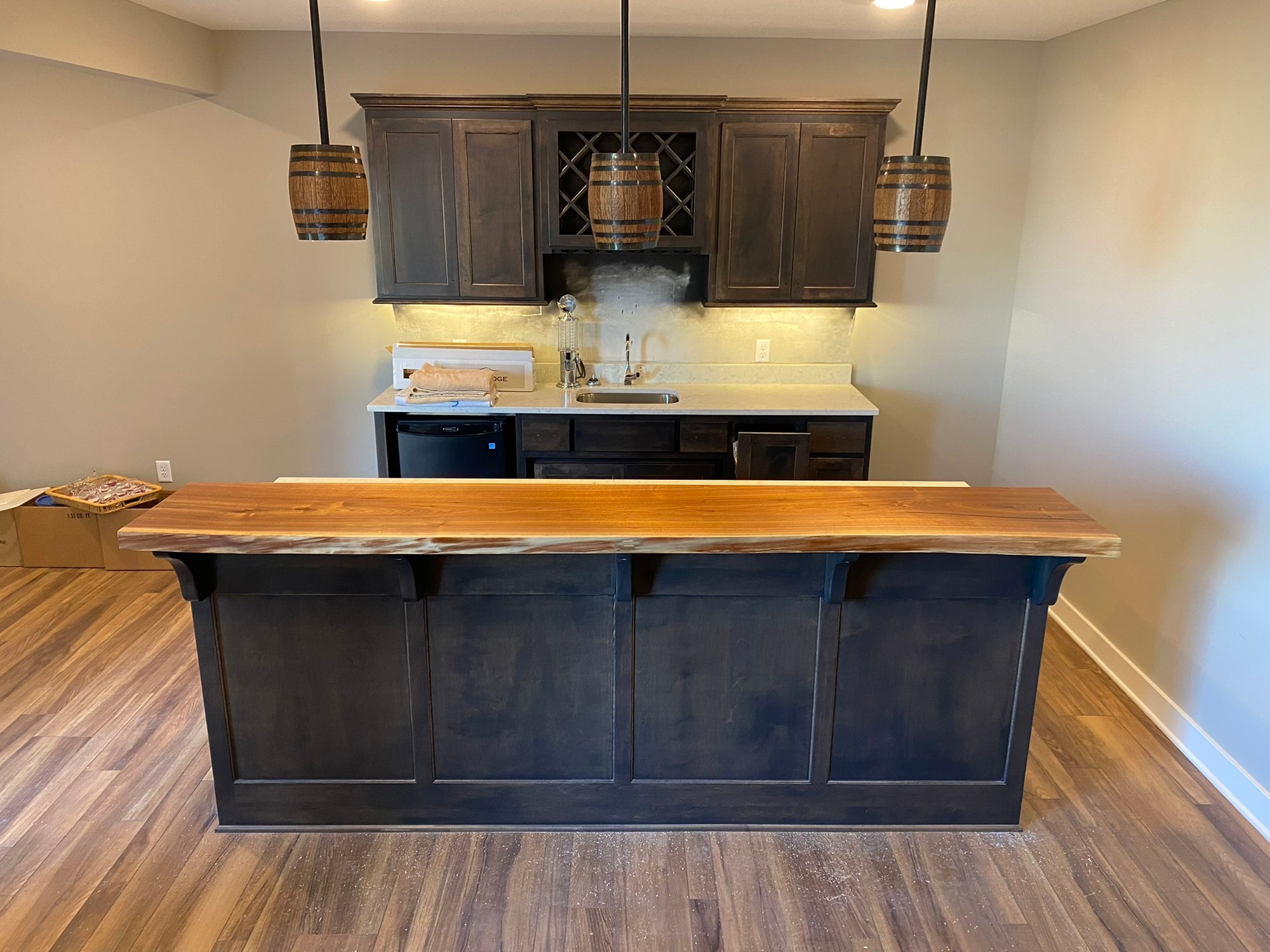 Single Live Edge Bar Top - KC Custom Hardwoods