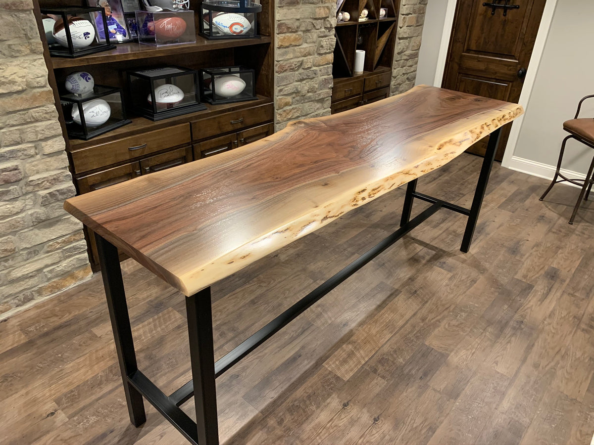 Black Walnut Bar Table 110 - KC Custom Hardwoods