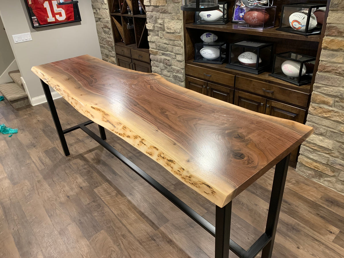 Black Walnut Bar Table 110 - KC Custom Hardwoods